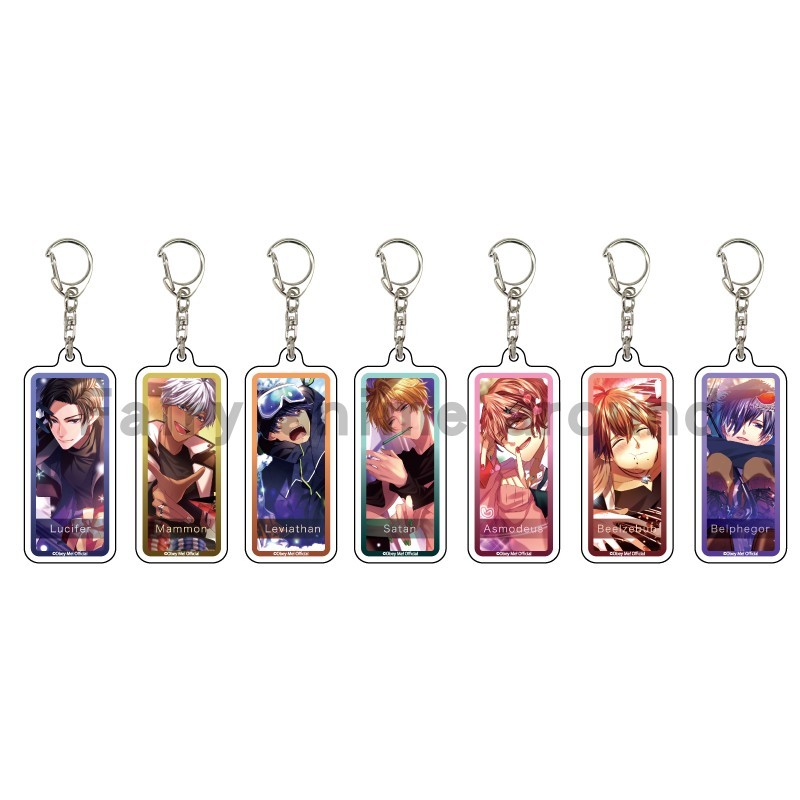 Obey Me! Anime Otome Sim Game Lucifer Mammon Leviathan Satan Keychain ...