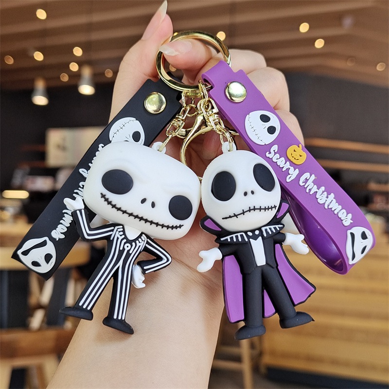 Christmas Eve Scary Keychain Cartoon Pumpkin Skeleton Doll Keychain ...