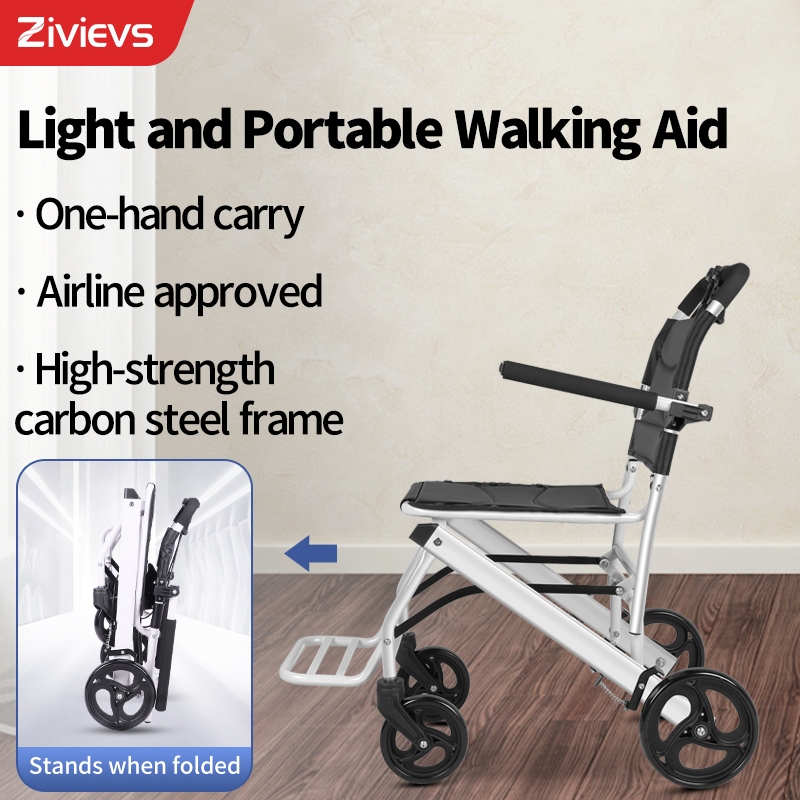 Foldable Mobility Walker & Rollator with Adjustable Handles, Large ...