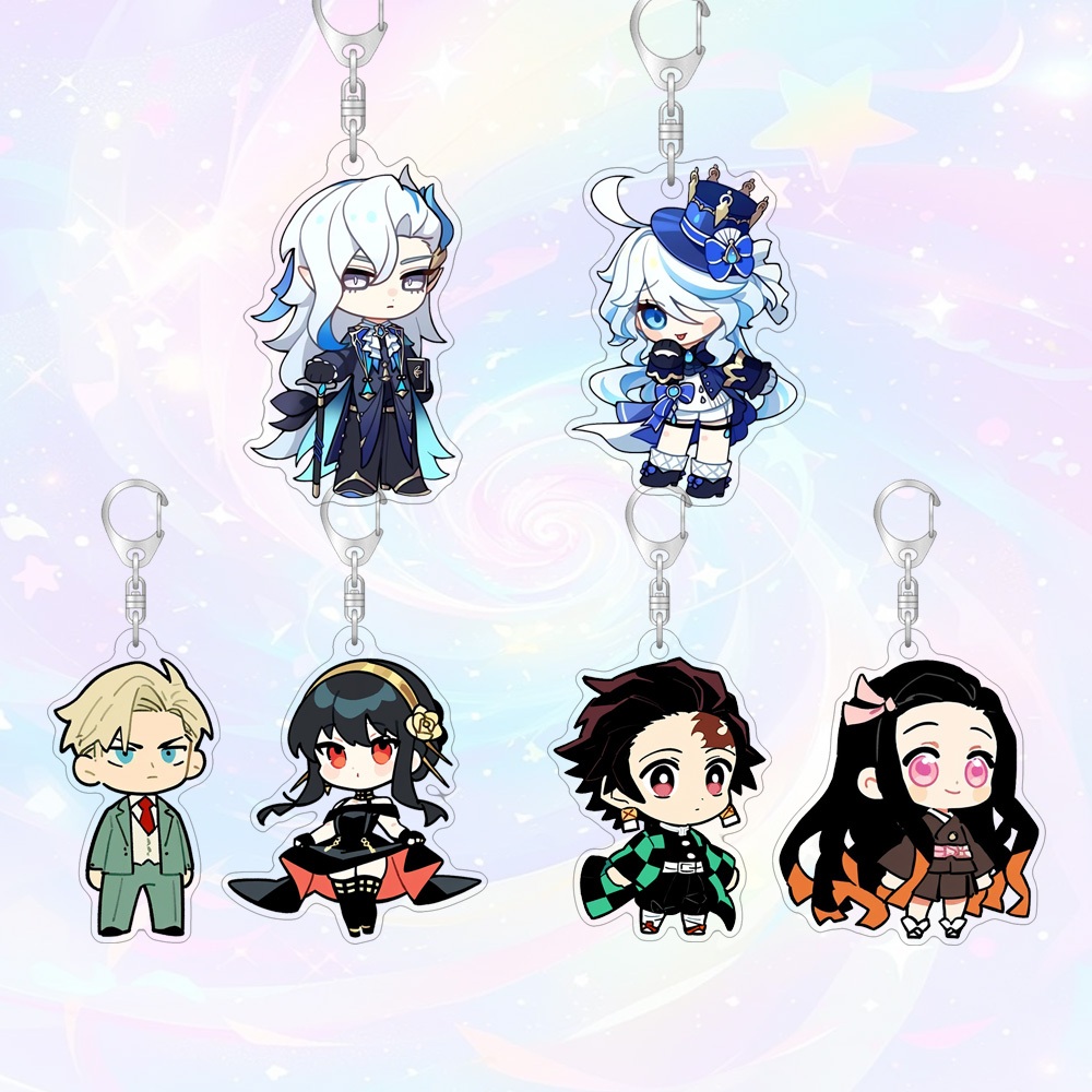 Couple Keychain Animation Peripheral Cartoon Cute Pendant Acrylic ...