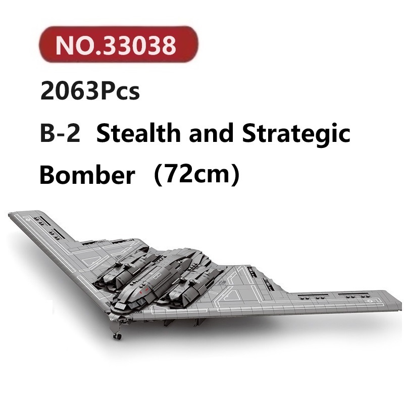 B-2 Bomber Military Building Blocks 2063 Pcs Reobrix Aircraft Plane ...