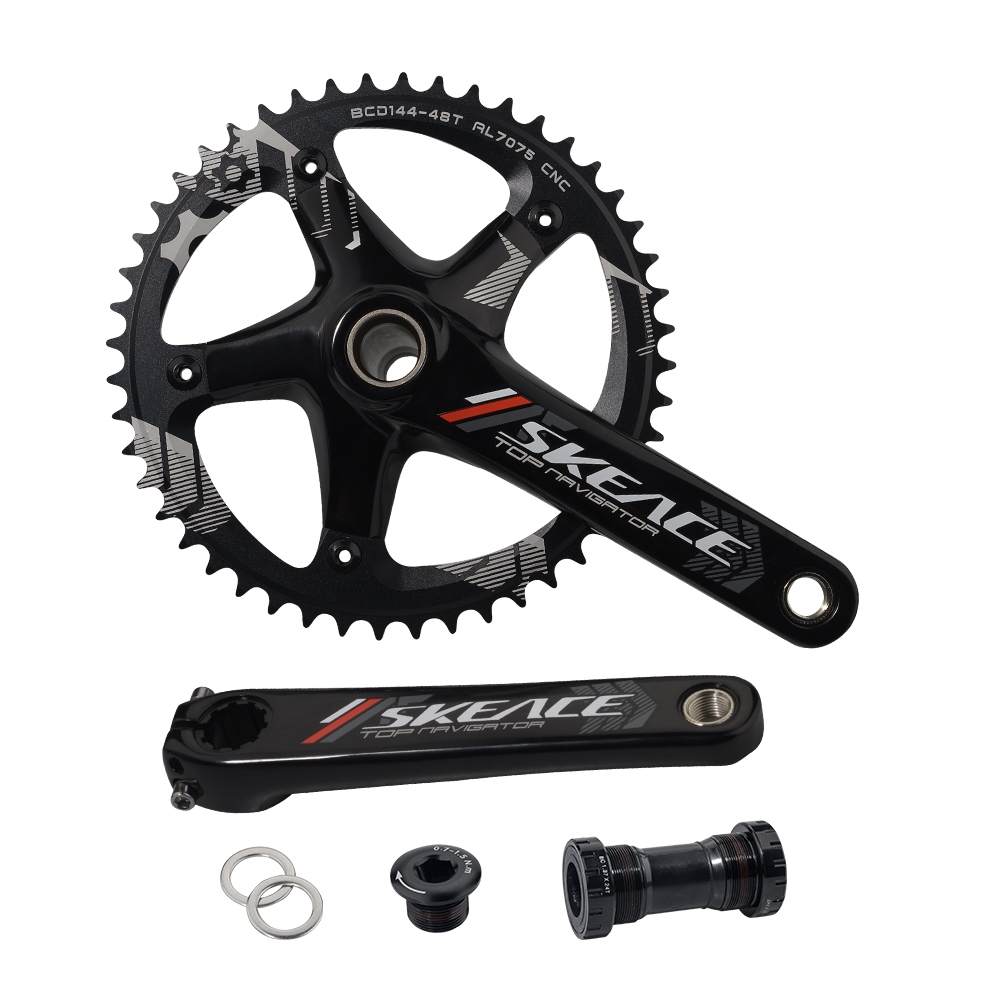 SKEACE Hollow Integrated Fixie Track Crankset 1/8*48T*165mm with BB ...