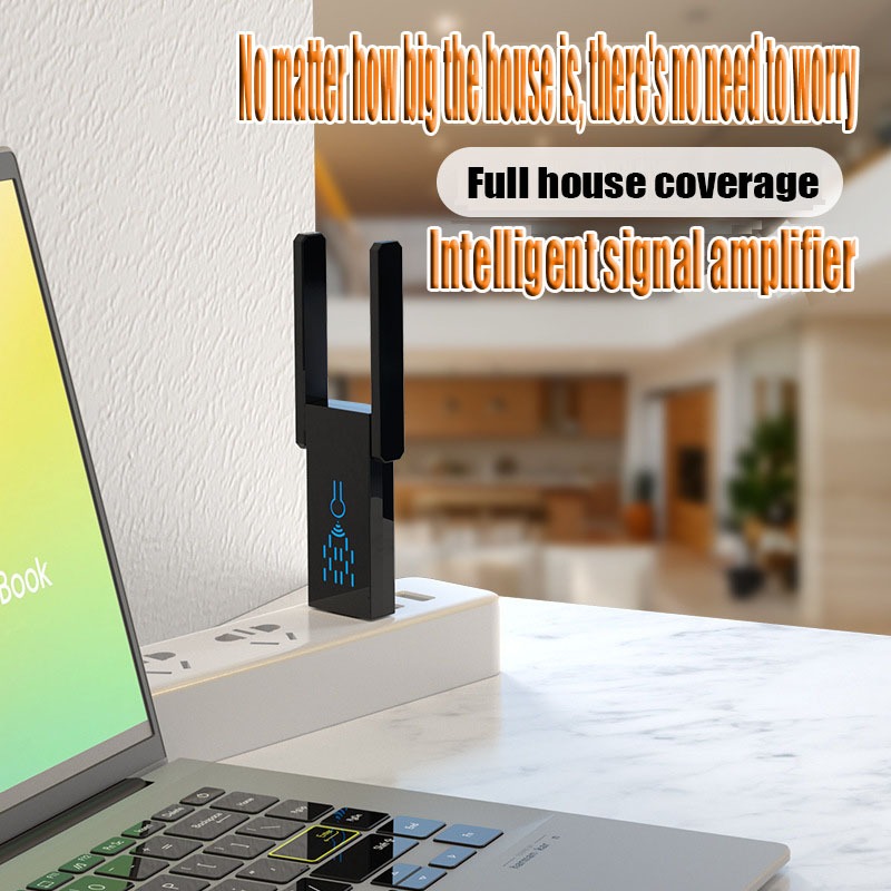 Wireless WiFi Repeater 2.4G/300Mbps Router Network Enhancer Dual Band ...