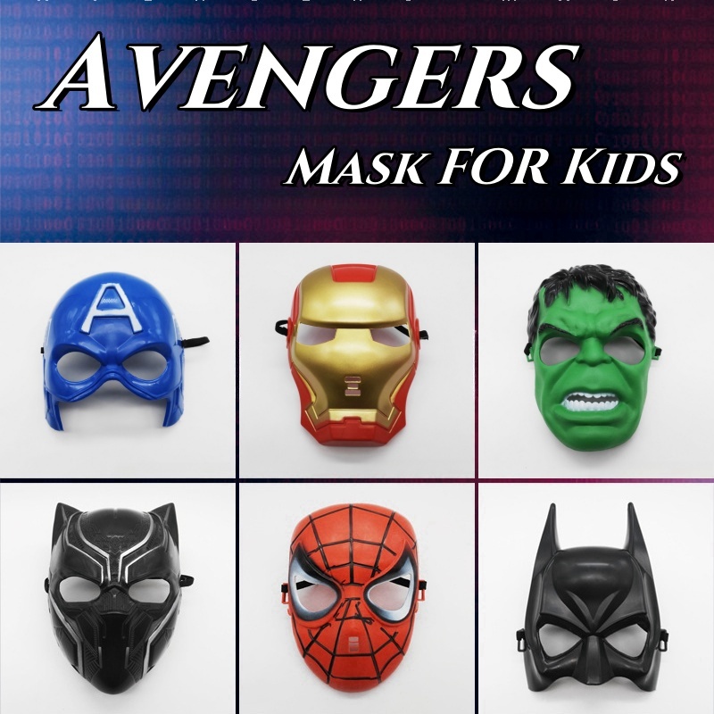 Marvel Mask Iron Man Mask For kids Captain America Batman Mask Black ...