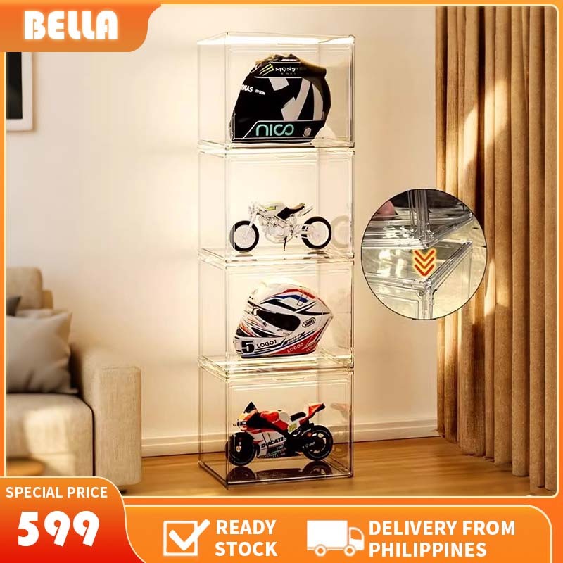 Acrylic Helmet Storage Cabinet Motorcycle Hat Household Action Cabinet ...