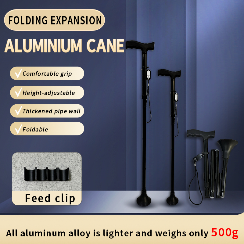 Adjustable telescopic folding aluminium alloy walking stick hiking ...