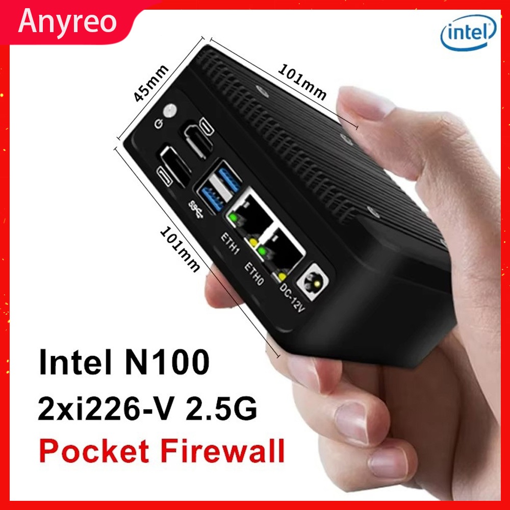 2*Intel i226-V 2.5G LANs Fanless pfSense soft Router Pocket Firewall ...
