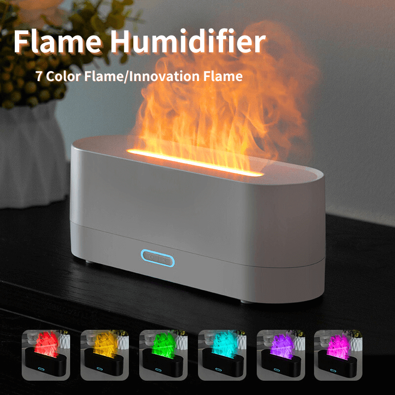 Simulation Flame Air Humidifier for Home Colorful Flame Mist Humidifier ...