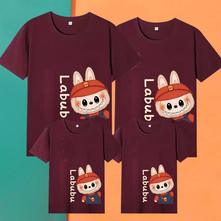 Labubu Cotton Family Matching Outfits Shirt Women Blouse Couple Set ...