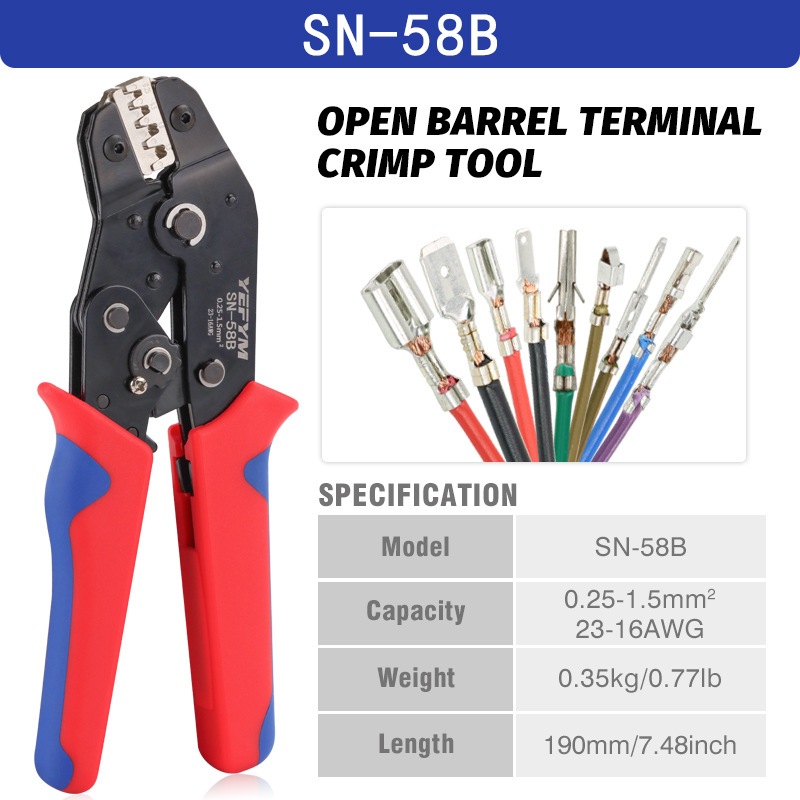 Spring Terminal Crimping Pliers 2.8/4.8/6.3mm SN-48BS SN-58B Connector ...