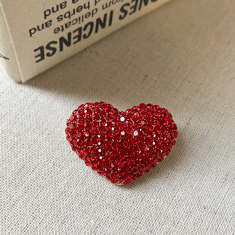 YX Red One Arrow Through Heart Heart Rhinestone Brooch Holiday Gift ...
