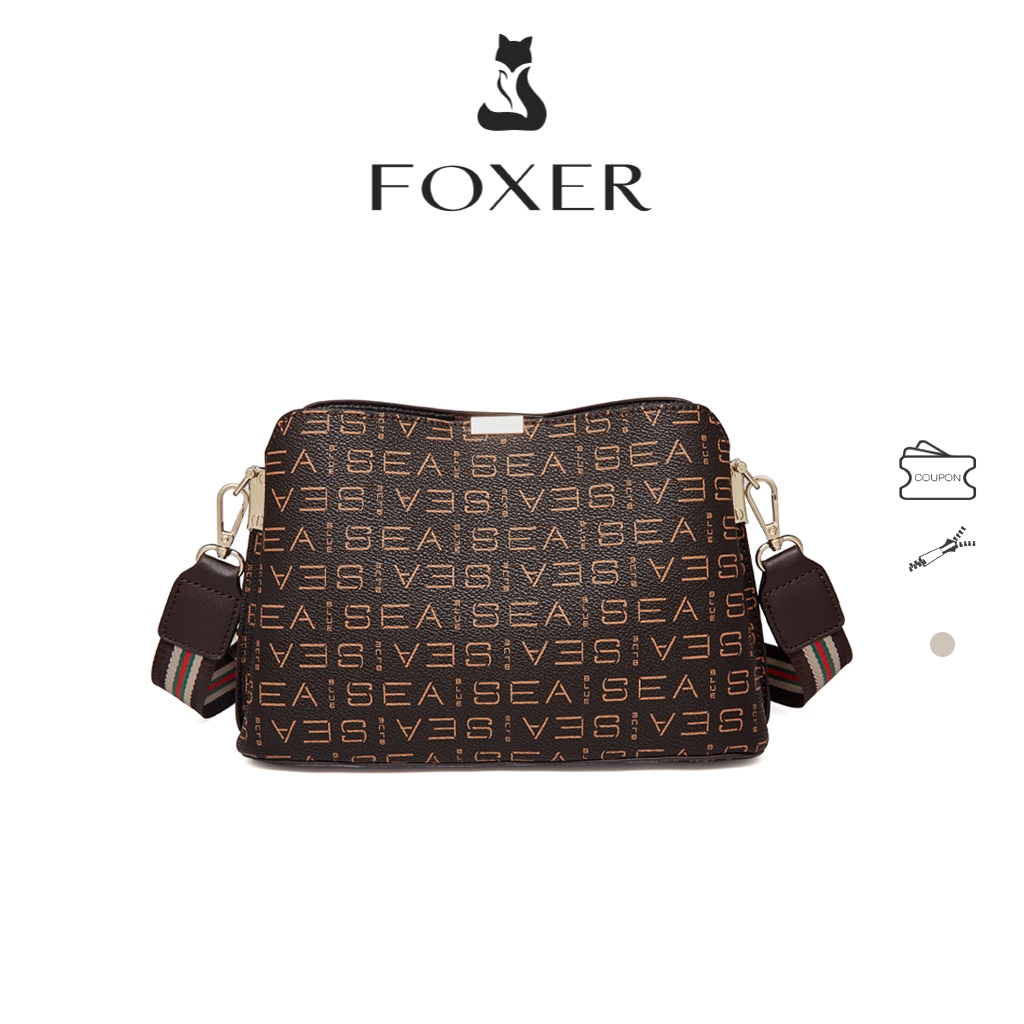 FOXER Women's Wide Woven Shoulder Strap Messenger Bag Women's PVC ...