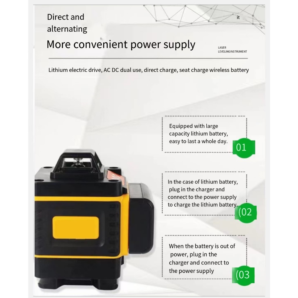 4D Laser level Green level 16 line level automatically adjusts Green ...