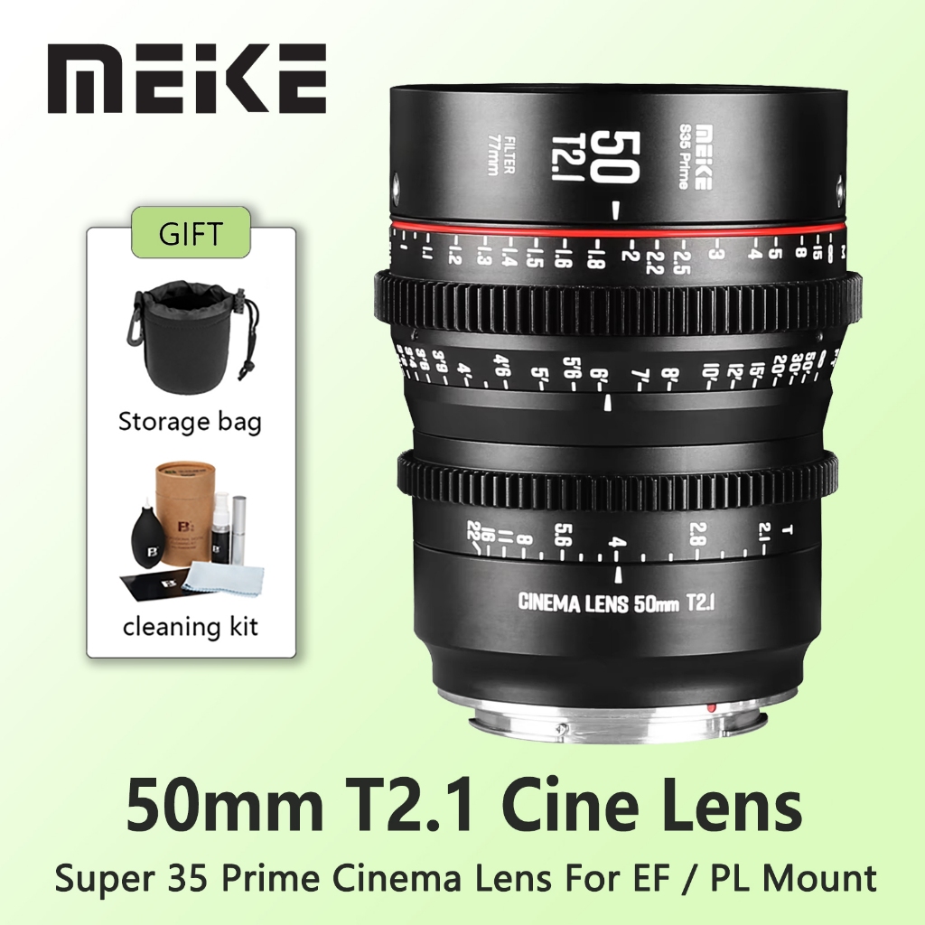 Meike Prime 50mm T2 1 Super 35 Frame Cinema Camera Systems For Canon Ef