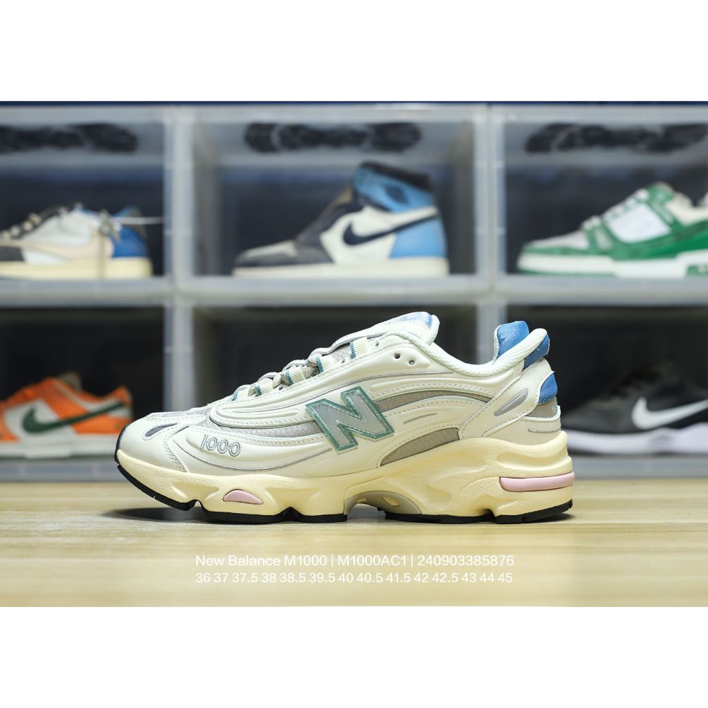 New Balance NB 1000 Cushioned popular running shoes white and blue ...