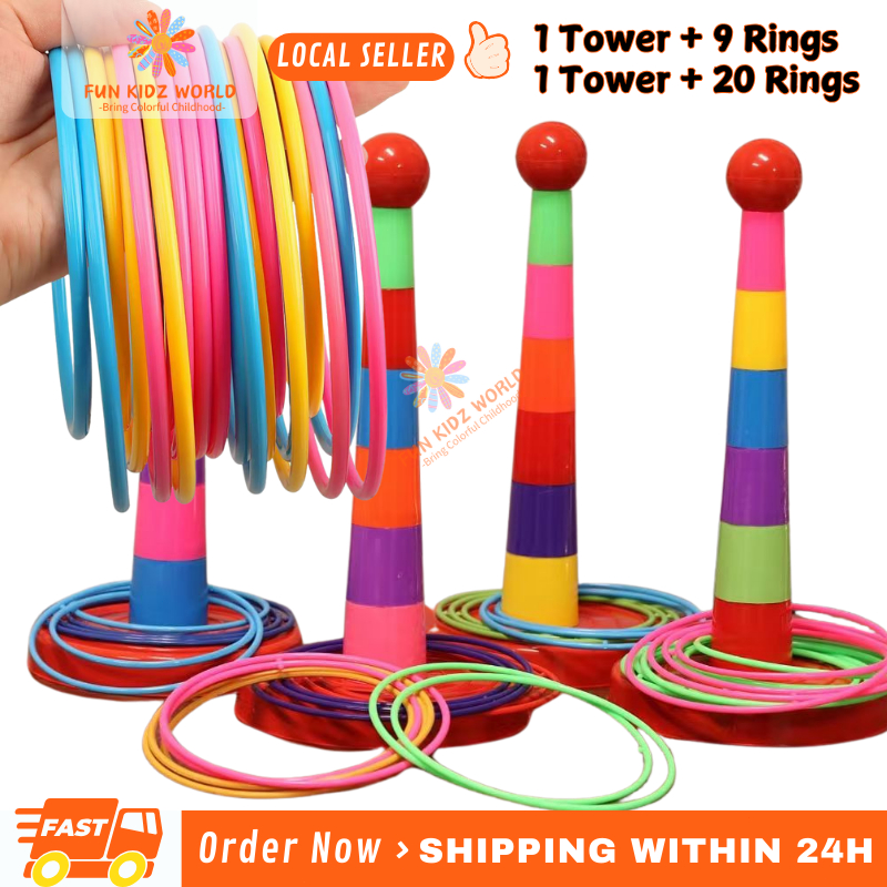 1 Slide 20 Rings Throw Circle Toy Toss Ring Throwing Ring Game Children ...