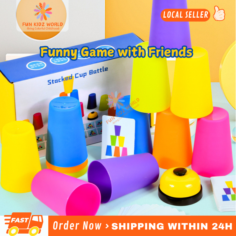 Funny Double Stacked Cup Battle Toy Set Montessori Early Educational ...