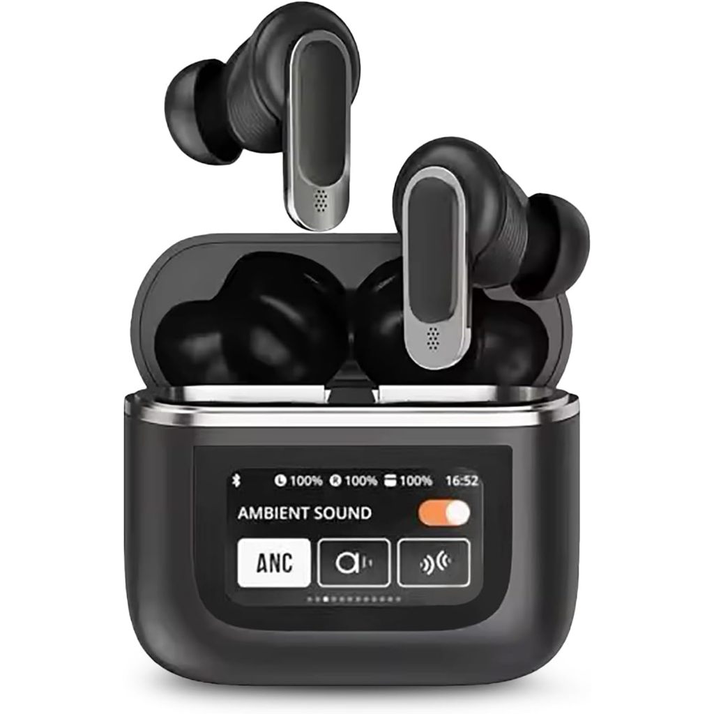 V8 Airphone Tour Pro Noise Cancelling Smart LCD Touch Screen 32 Hours ...
