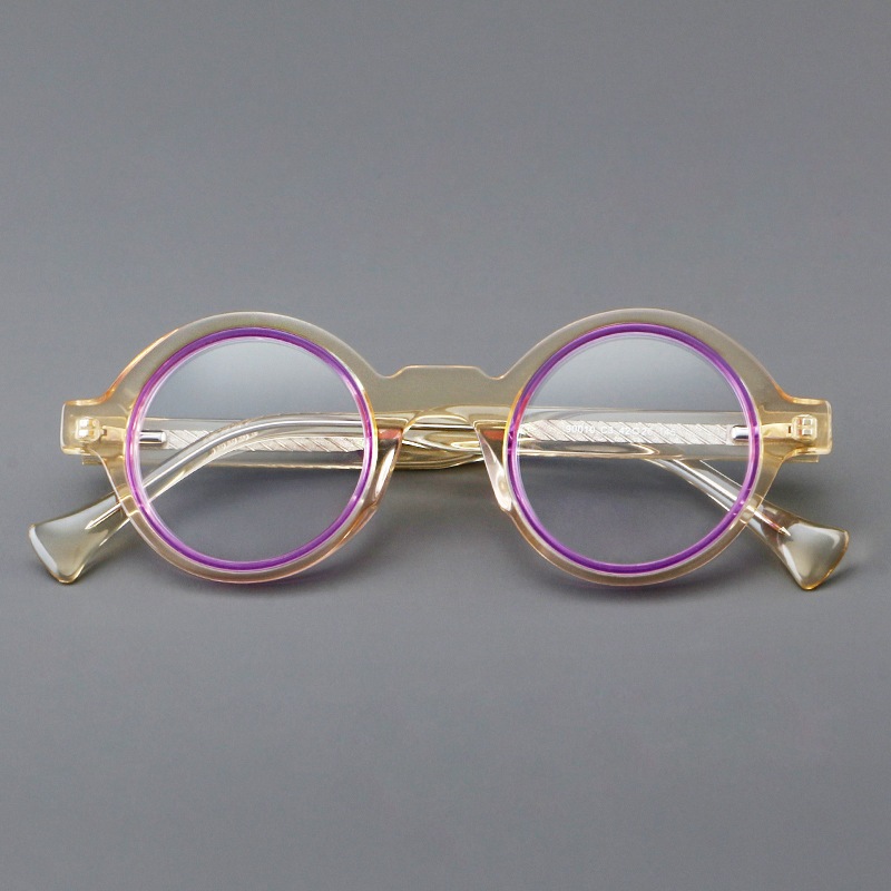 42mm Width Thick Acetate Glasses Frame Women Men Retro Round Frame ...