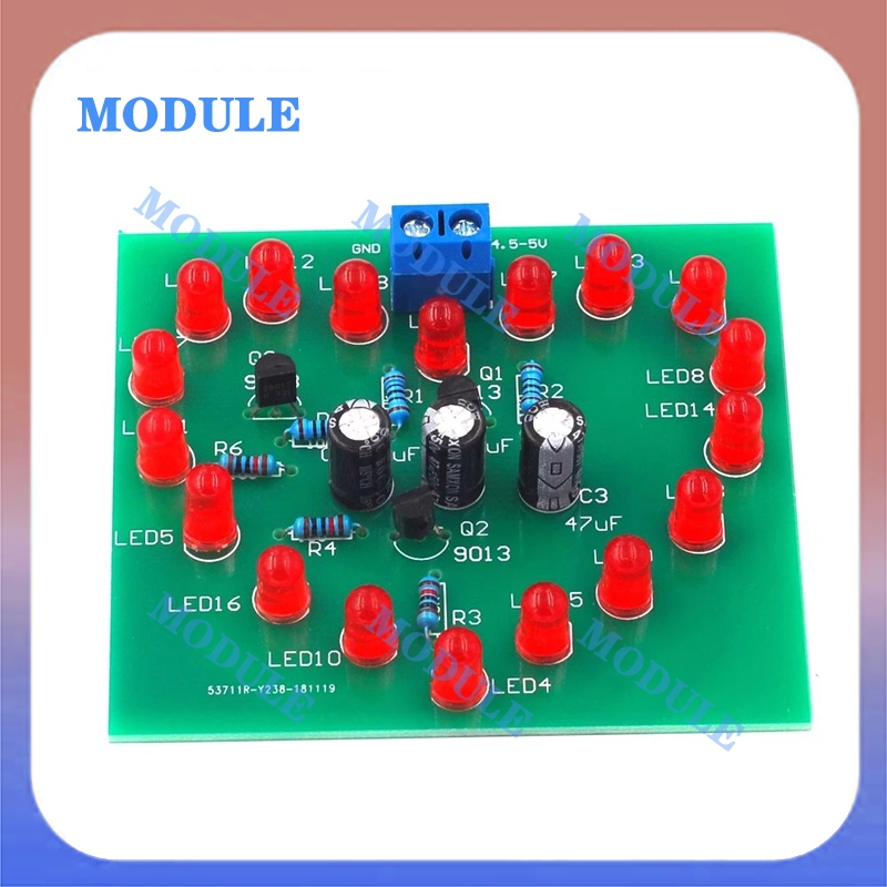 Module Brand New DIY Love Circuit Board LED Heart-Shaped Flashing Light ...