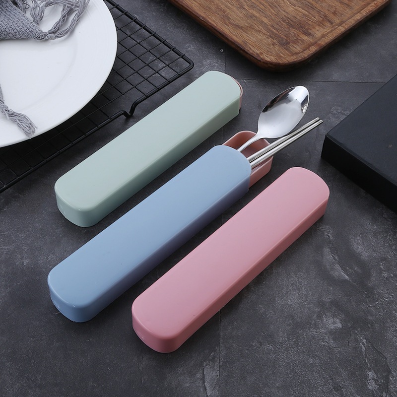 304 Stainless 3 in 1 Chopsticks Spoon and Fork travel Creative Metal ...