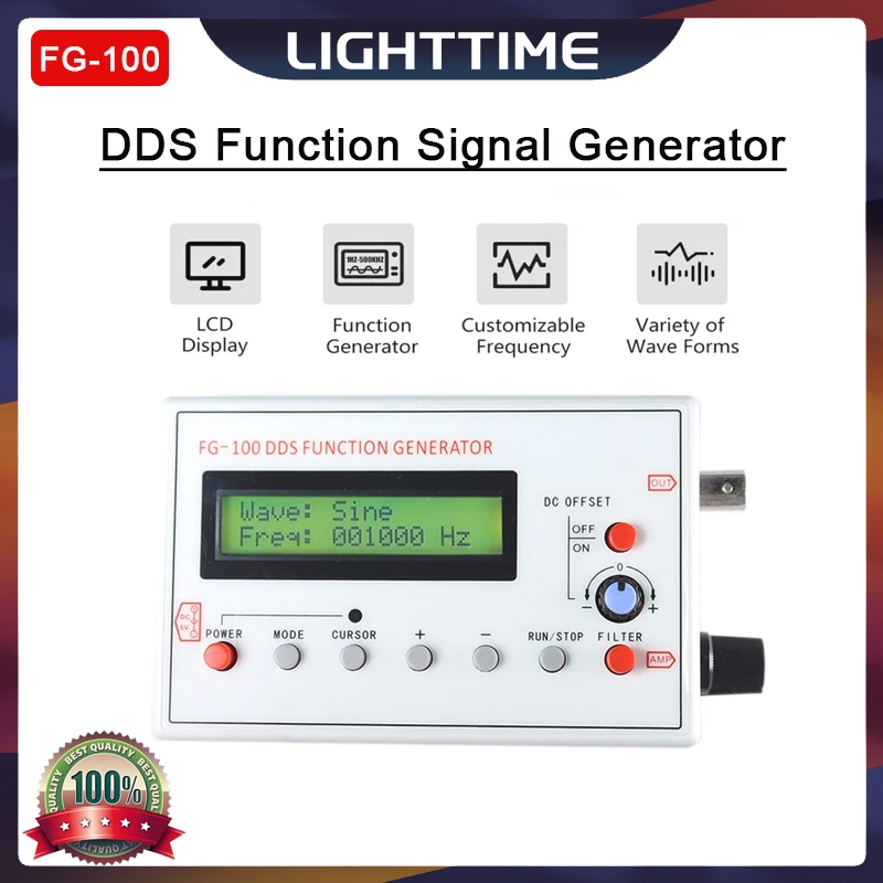 FG-100 DDS Function Signal Generator Portable Frequency Counter 1Hz ...