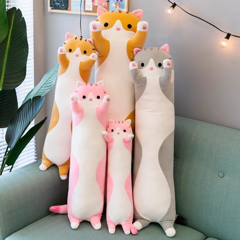 Long Cat Plush Toy Cute Soft Stuffed Cat Plushie Pillow 50/70/90 cm ...