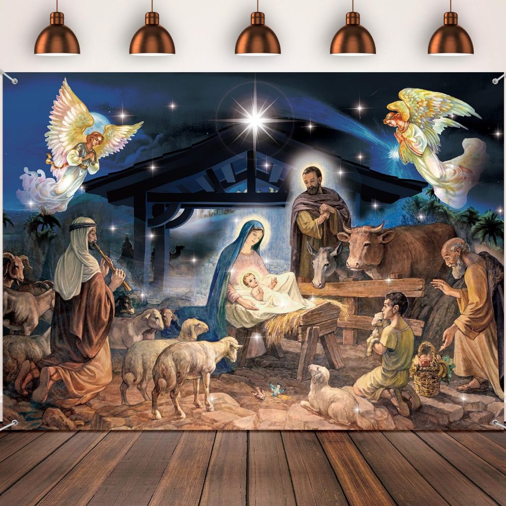 Christmas Religious Backdrop Holy Nativity Photography Background for ...