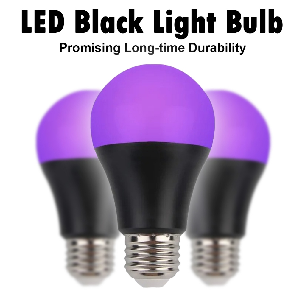 A19 Black Light Led Bulb 9W Spotlights Home In 400NM White/Black Shell ...