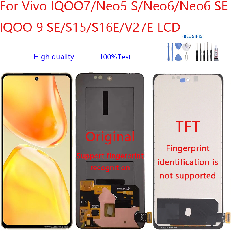 For Vivo IQOO7/Neo5s/Neo6/Neo6 SE/IQOO 9 SE/S15/S16E/V27E LCD Display ...