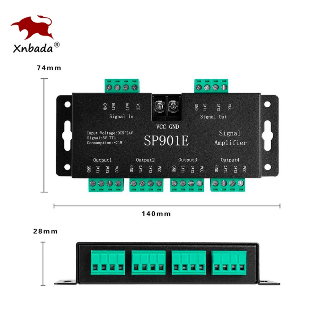 WS2811 WS2812B SP901E Led Signal Amplifier Controller SPI Output 5V TTL Signal For WS2813 WS2815 ...
