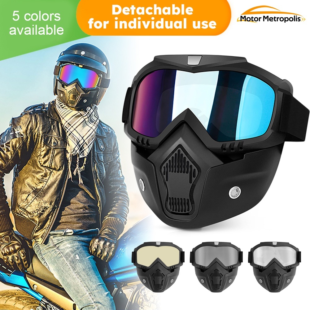 Motorcycle Goggles Mask Helmet goggles Removable Open Half Face ...