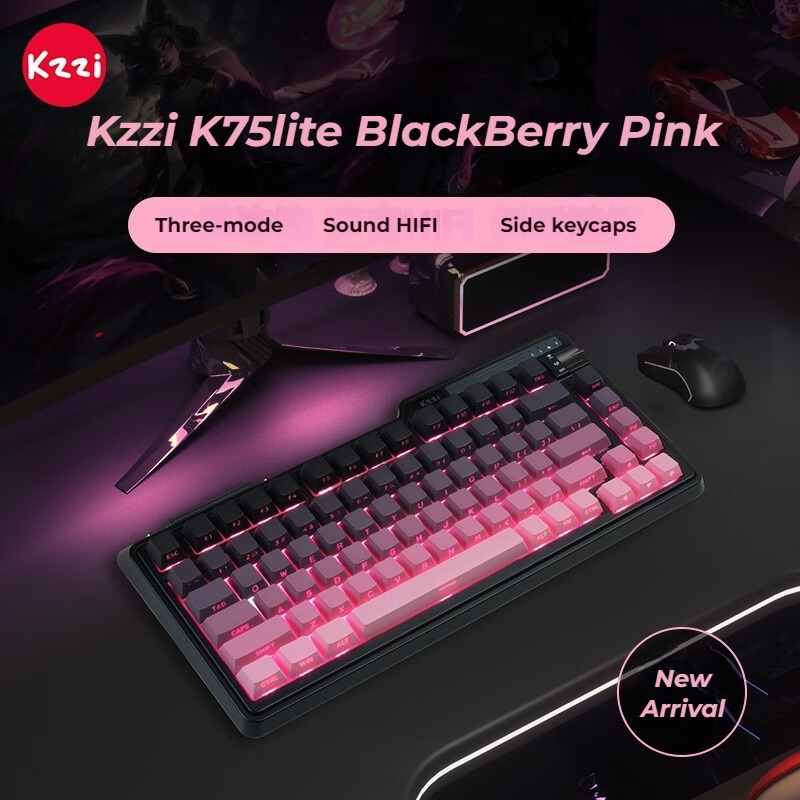 Kzzi K75 Lite Mechanical Keyboard wireless Three mode shift lever 82key ...