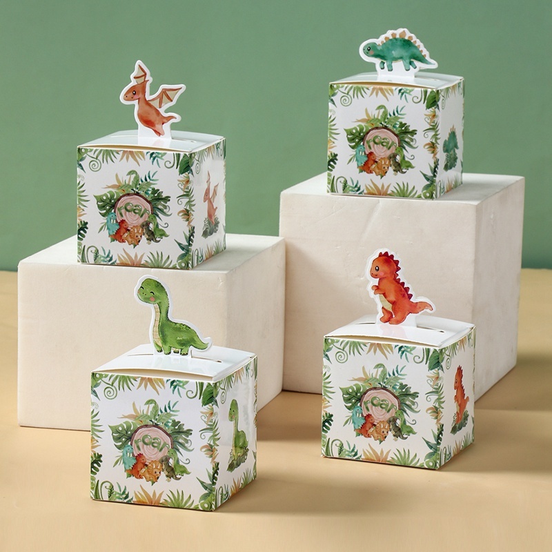 24pcs Dinosaur Animal Candy Boxes Packaging Watercolor Little Dino Gift ...