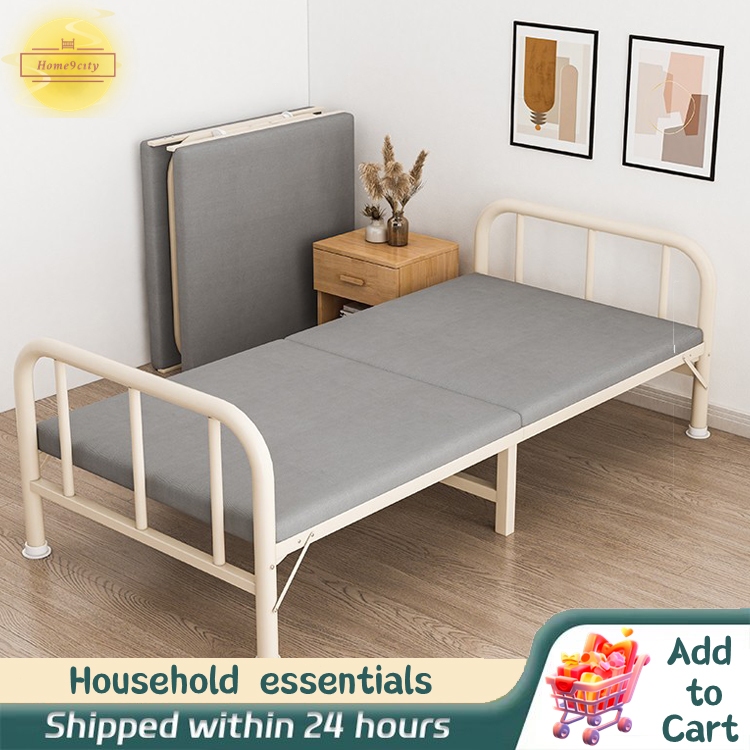 Portable Bed Single Bed Sponge bed Folding Bed Easy To Fold Without ...