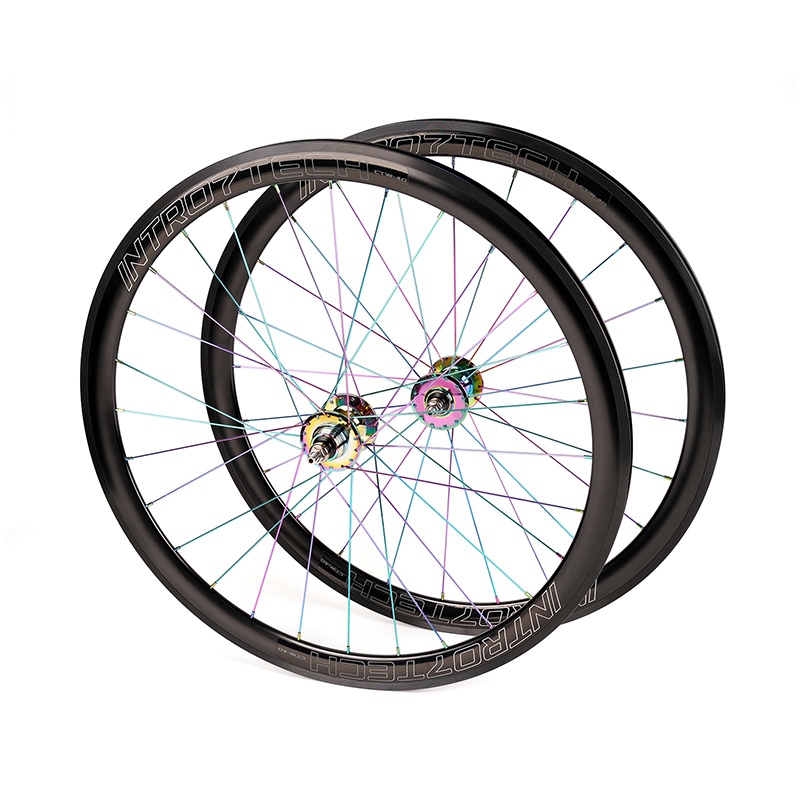 INTRO7 Wheelset Fixed Gear Wheels 700C 40mm Track Bike Rim Set 24/28h ...