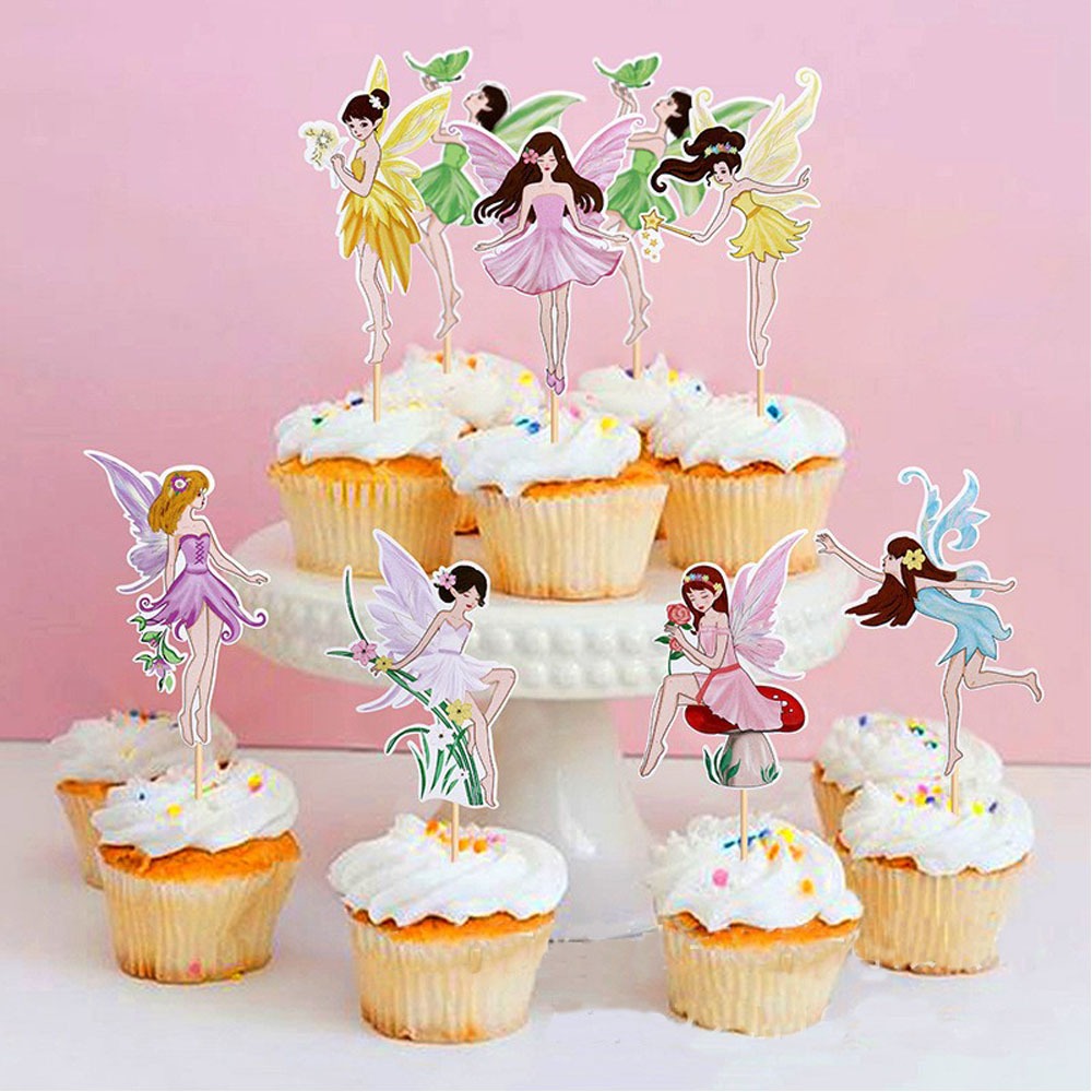 Flower Fairy Cake Topper Paper Cupcake Decoration Girls and Ladies ...