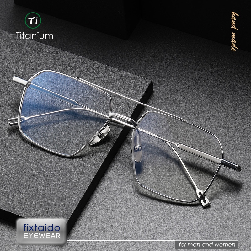Fashion Pilot Style Glasses, Pure Titanium Large Frame Men's Glasses ...
