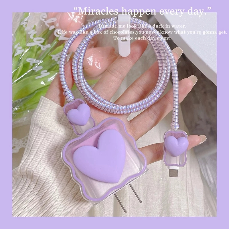 Love Charger Protector Charger Case Cable Protector for iP 20W Charger ...