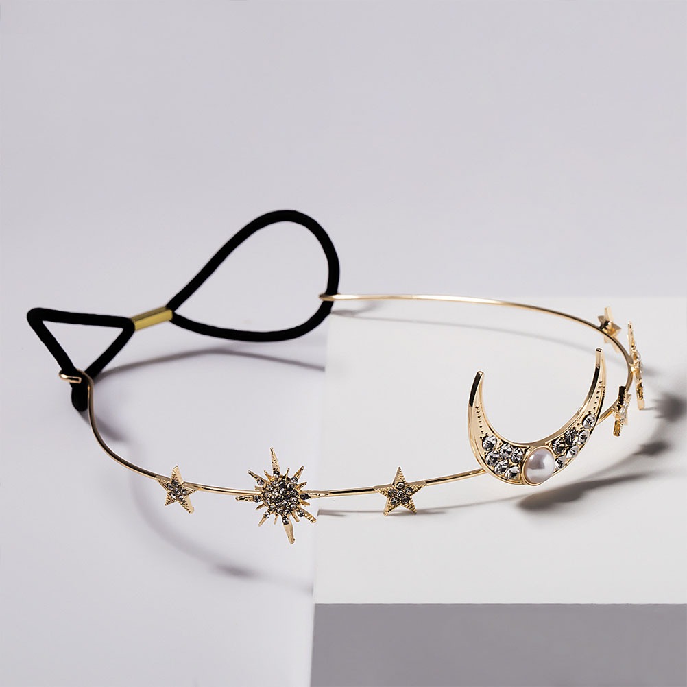 Rhinestone Wedding Crown Jewelry Bridal Hair Stars Moon Headpiece for ...