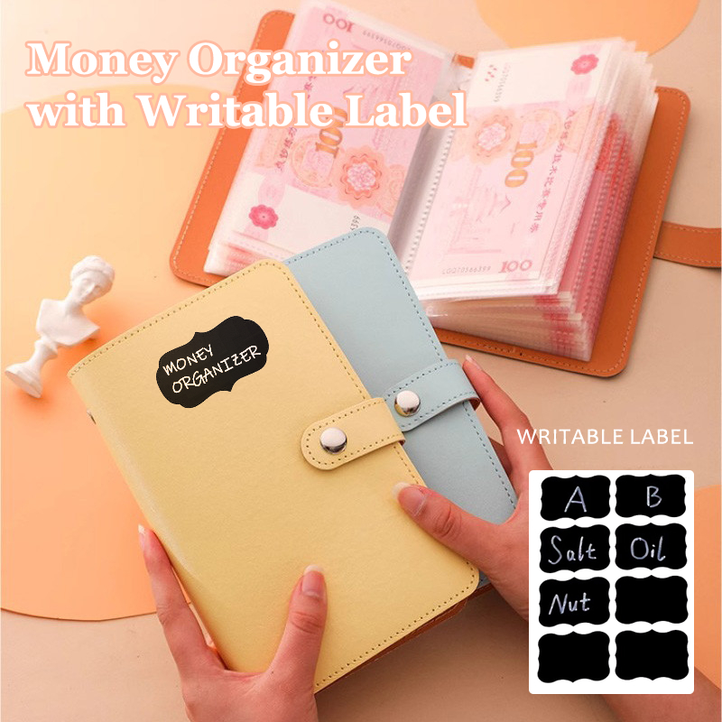 Money Organizer with Label (Writable) PU Leather 50 Interior Pages for ...