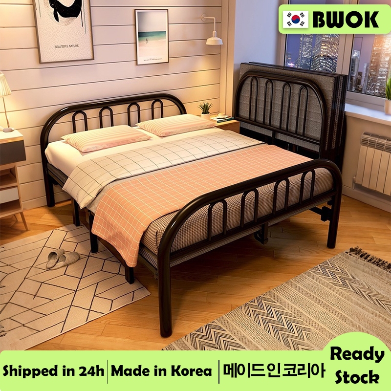 【Durable Quality】90/100/120CM Metal Folding Bed Foldable Bed Double ...