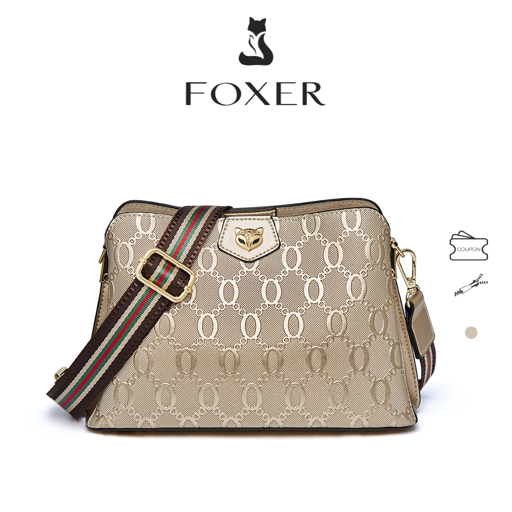 FOXER Women Crossbody Bag Leather Cow Leather Shoulder Bag | Shopee ...