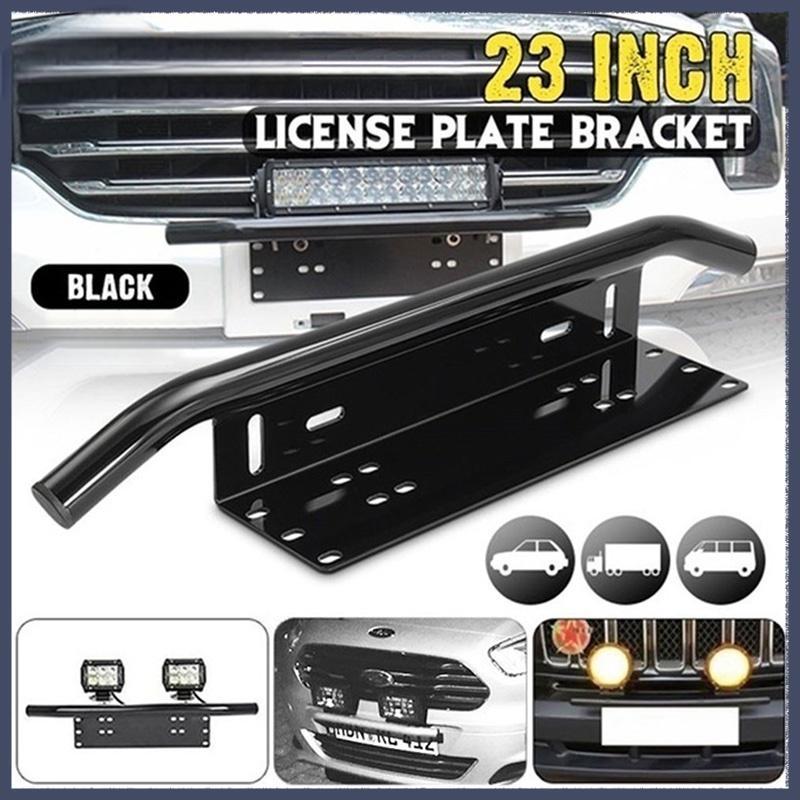 Heavy-Duty Aluminum Front Bumper License Plate Bracket with Light Bar ...