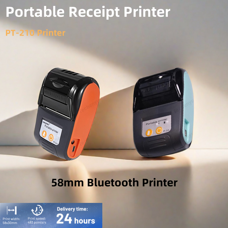 58mm printer Portable wireless Bluetooth thermal printer PT-210 portable receipt printer ...