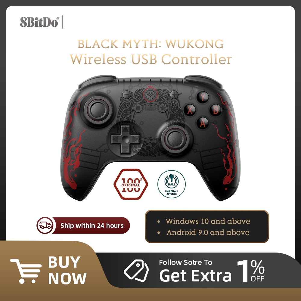 8BitDo-Wired Game Controller UlOscar 2C Black Myth Wukong, Controller ...
