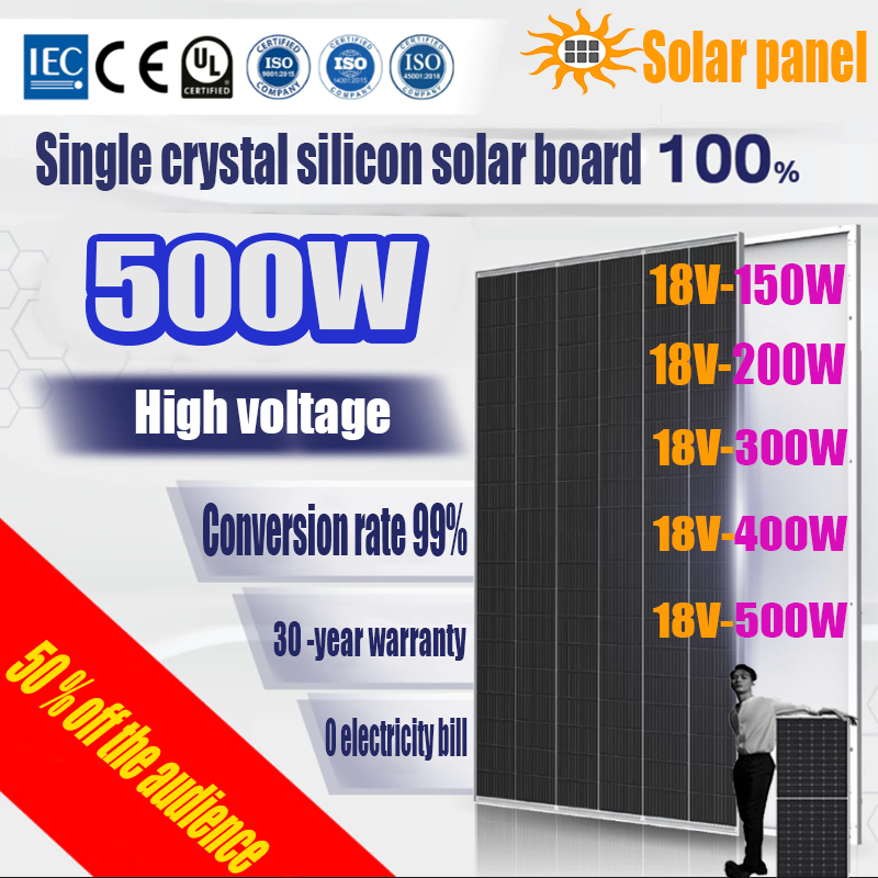 50 year warranty solar panel 18V/150W/200W/300W/400W/500W/ solar panel 500w Monocrystalline ...
