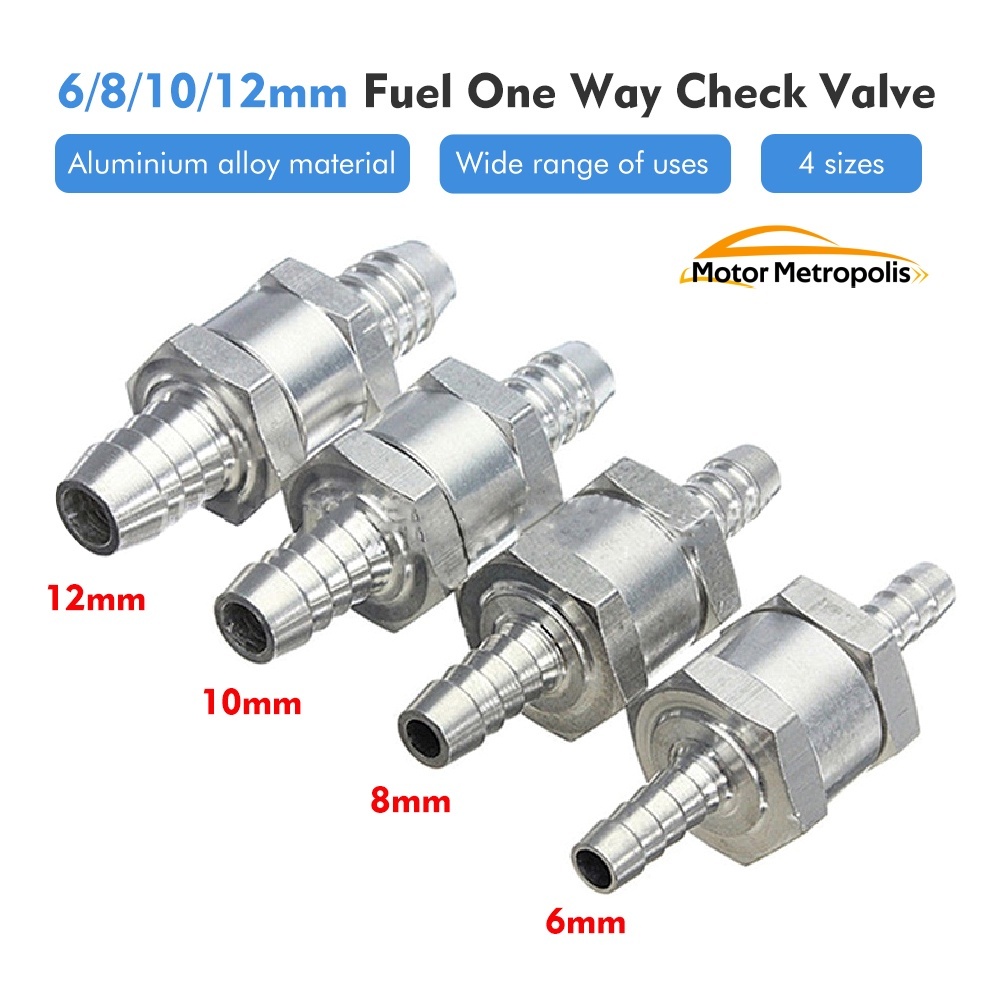 One Way Check Valve 6/8/10/12/Mm Valves Automobile Aluminium Alloy Fuel ...