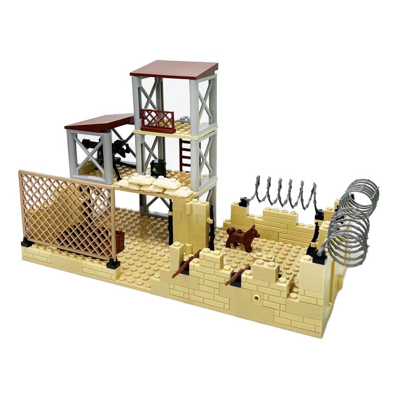 MOC Military Desert Scene Building Block Transformable Bunker Soldier ...