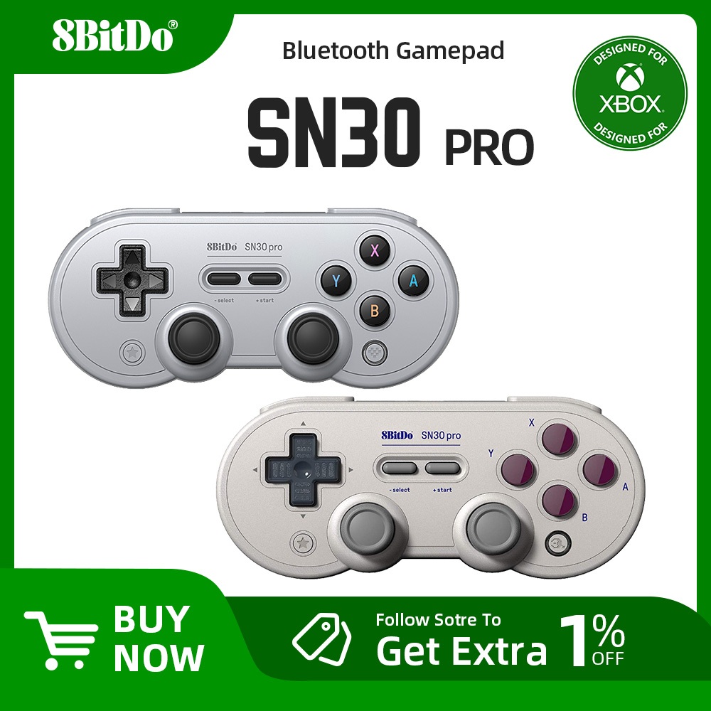 8BitDo SN30 Pro Wireless Bluetooth Gamepad with Hall Effect for Nintendo Switch, PC, Windows 10 ...